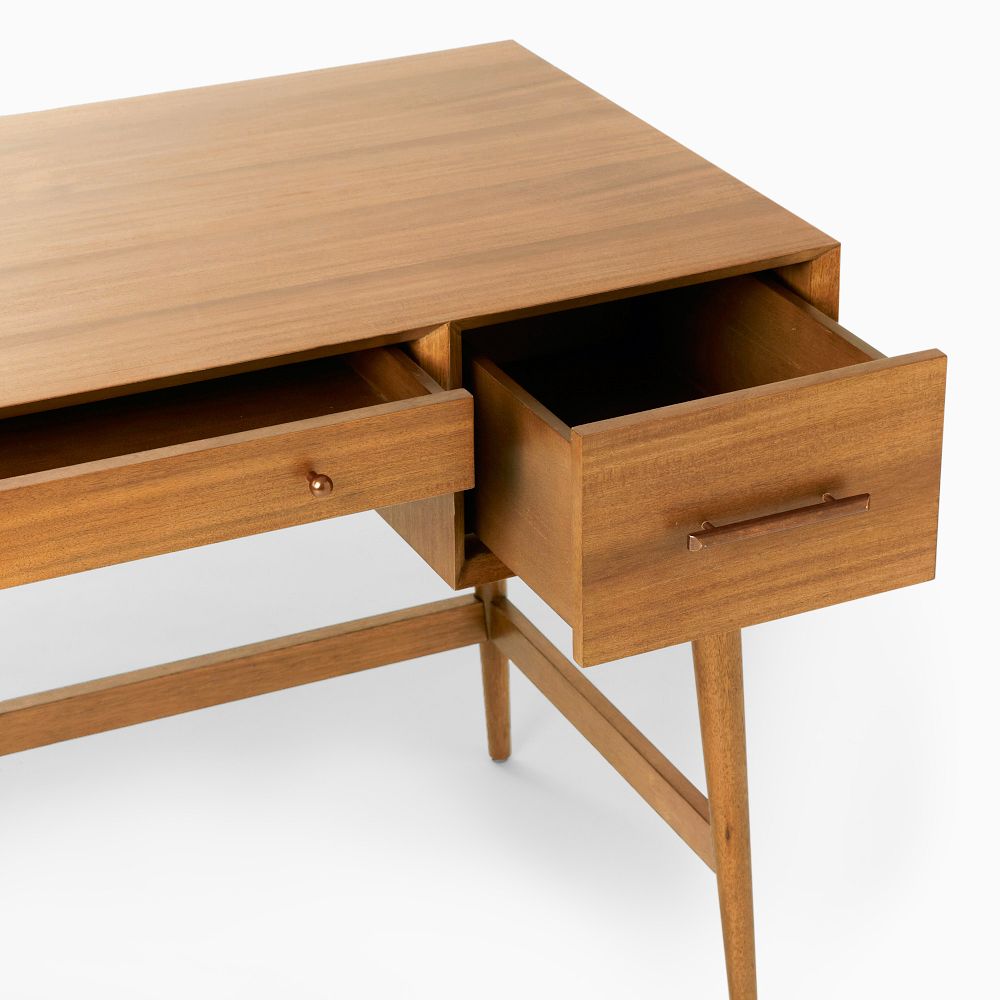 Mid Century Desk 132cm Sustainable Vintage Design West Elm UK